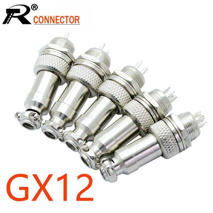 10Sets/Lot GX12 2/3/4/5/6 Pin Male & Female 12Mm L88-93 Circular ...