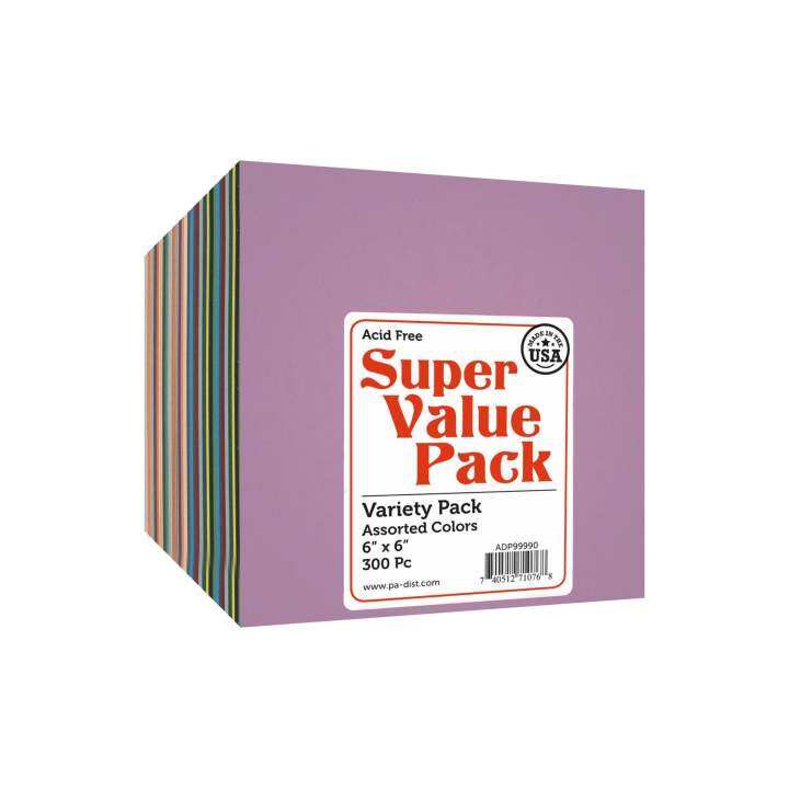 Paper Accents Assorted Colors Super Value Variety Pack 6" x 6" 300pcs ...