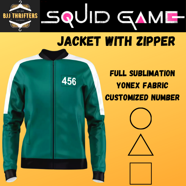 SQUID GAME JACKET WITH ZIPPER / TRENDING NETFLIX SQUID GAMES FULL ...