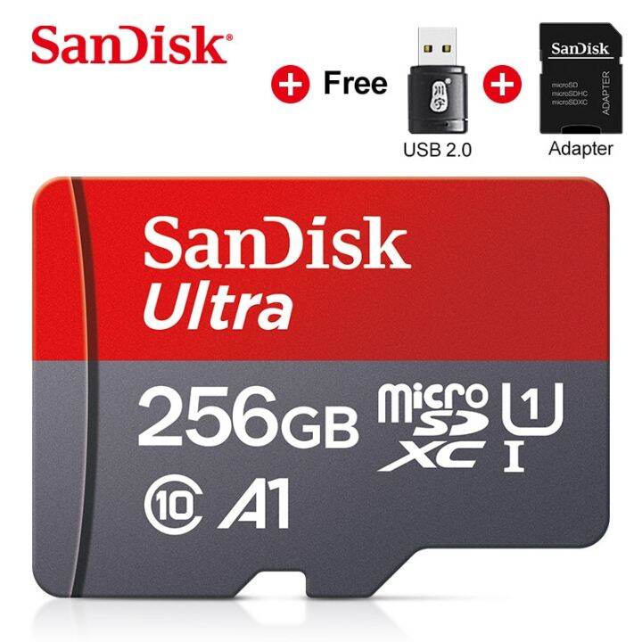100% SanDisk Memory Card 256GB 128GB A1 64GB 32GB 120MB/S Micro SD card Class 10 UHS-1 flash ...