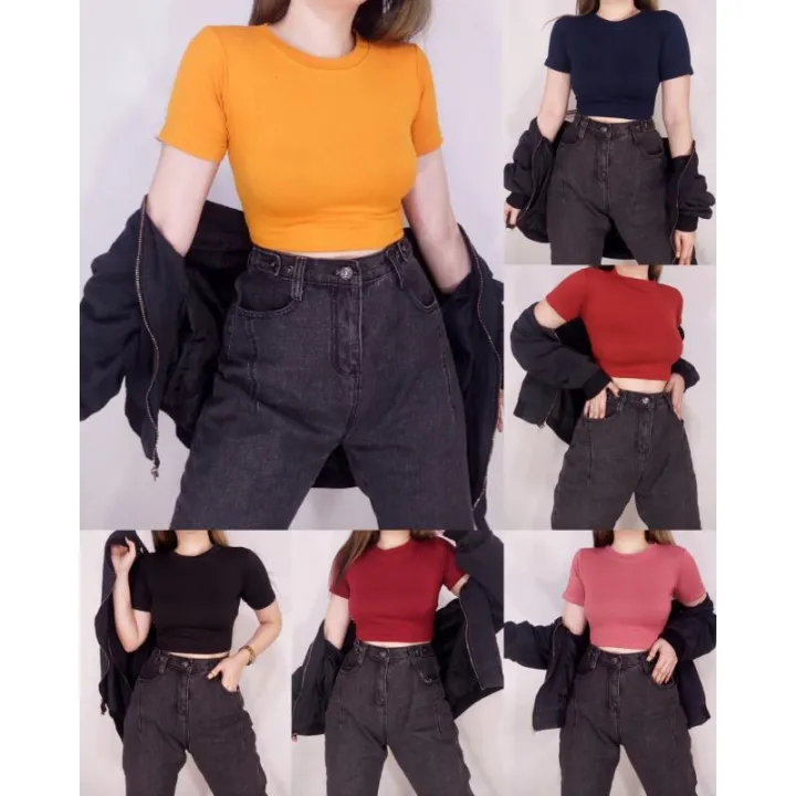 JESSIE Crop Plain Top | Lazada PH