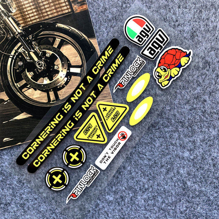 1 Set Rossi 46 Reflektif Visor Helm Stiker Reflectorized AGV Decals ...