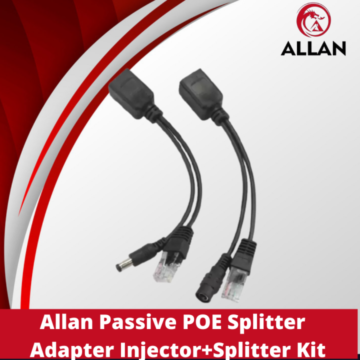 Allan POE Splitter / Power Over Ethernet Passive PoE Adapter Injector ...