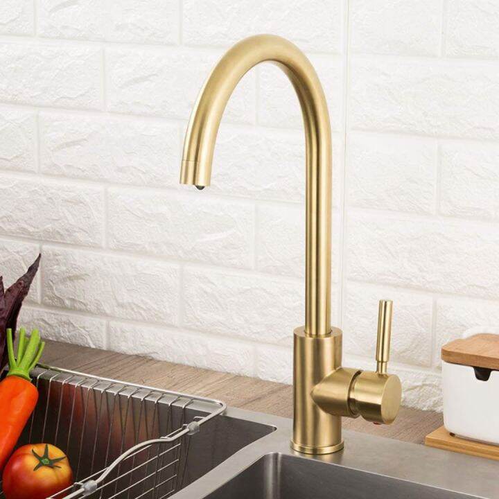 CANGLAN Nickel Gold Stainless Steel Color Flexible Kitchen Faucet ...