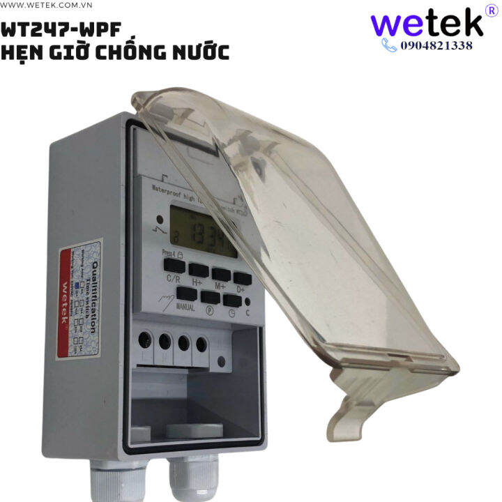 Công tắc hẹn giờ timer chống nước chống bụi 30A WT247-WPF dùng ngoài trời BH12T trọn bộ pin tiểu ...