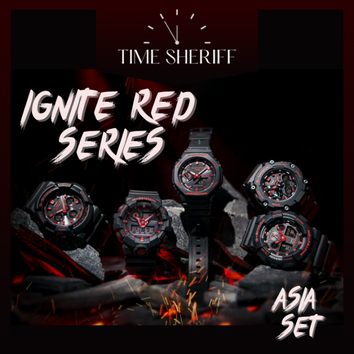 Casio G*Shock IGNITE RED SPIRIT SERIES GA-100BNR-1 GA-2200BNR-1 GA ...
