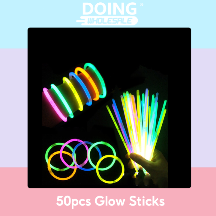 50pcs Glow Sticks Glow stick bracelet Glow Bracelet Necklace Neon Party ...