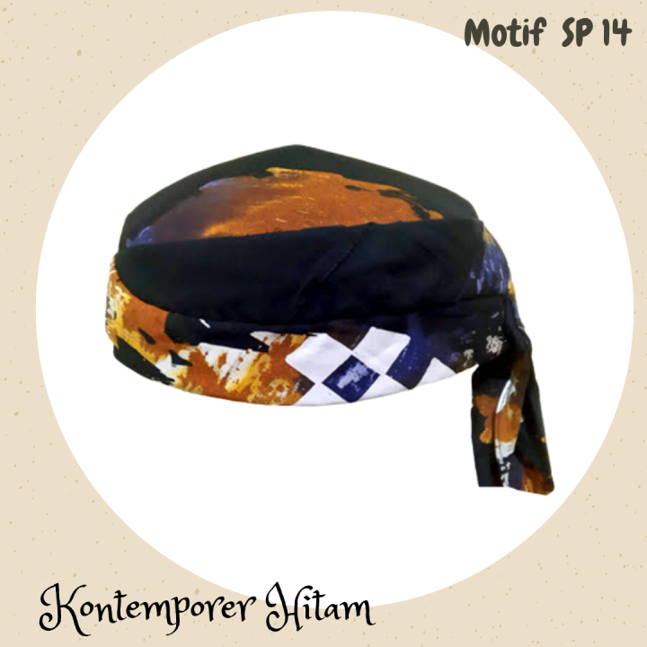 Peci Batik Jogokariyan Motif Kontemporer Hitam SP14 Kopiah Songkok ...
