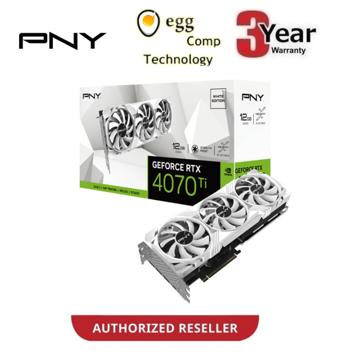 PNY GEFORCE RTX 4070 TI 12GB LED VERTO WHITE EDITION GRAPHIC CARD ...