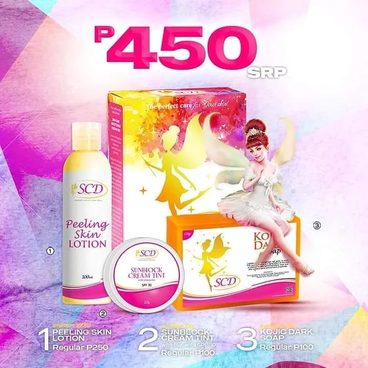 ORIGINAL SCD PEELING SKIN LOTION 100ML SET INCLUDES SUNBLOCK CREAM TINT ...