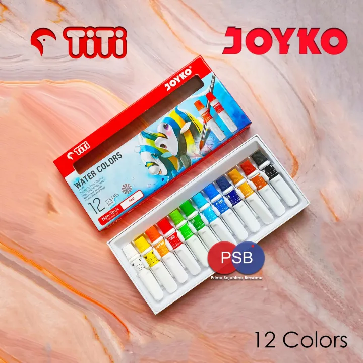 Titi Joyko Watercolor 12 colors / cat air Titi Joyko 12 warna | Lazada ...