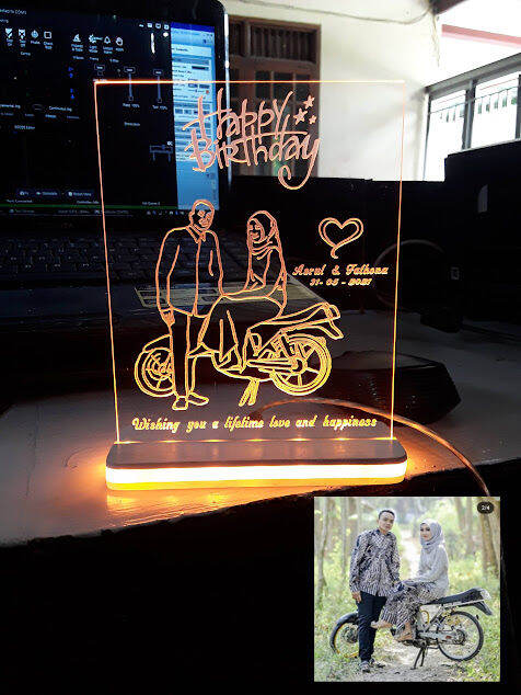 Lampu Akrilik Kaligrafi/lampu hias/lampu grafir akrilik/lampu ukir ...