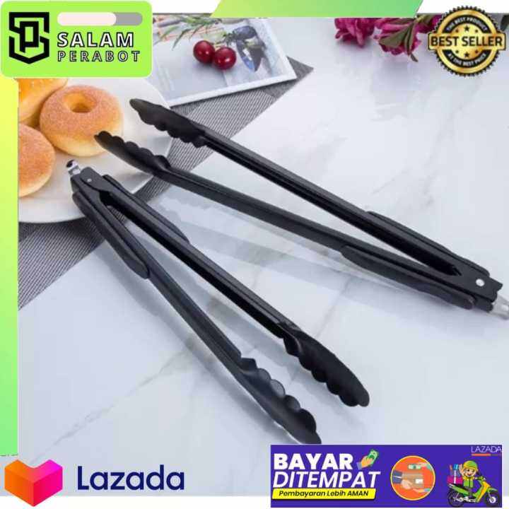 penjepit jepitan makanan/ gorengan/ capitan hitam/ penjepit roti ...