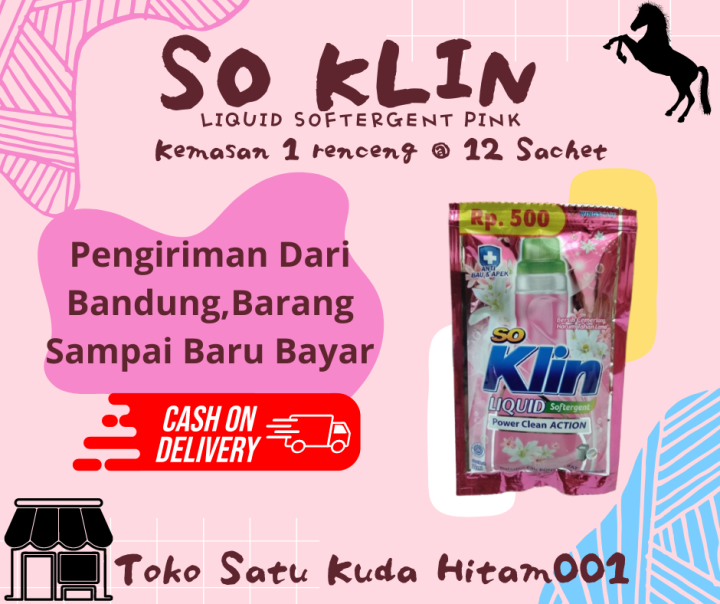 SO KLIN Liquid Softergent pink 1 renceng, isi 12 Sachet | Lazada Indonesia