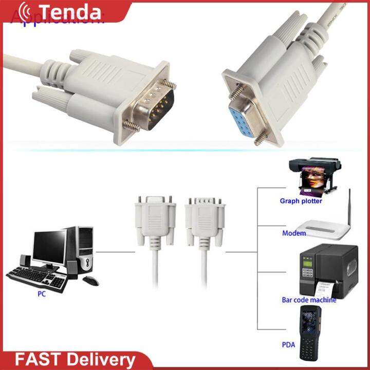 Serial RS232 9-Pin Male to Female DB9 9-Pin PC Converter Extension ...