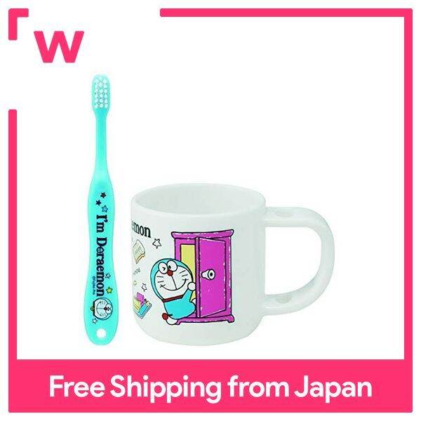 Skater Toothbrush Set Toothbrush Set with Stand Cup for 3-5 year old preschoolers I'm Doraemon ...