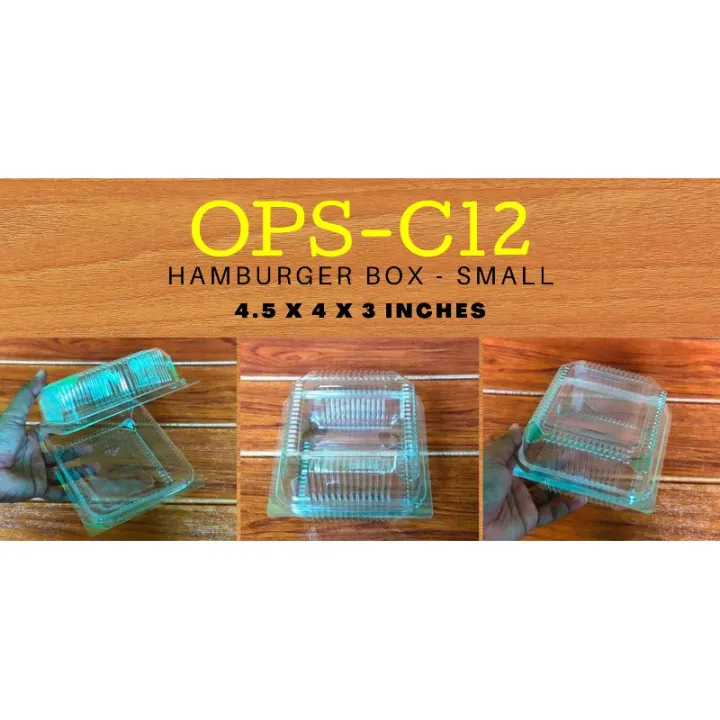 OPS-C12 / WF-168 / Hamburger Box Plastic Clamshell Container (SMALL ...