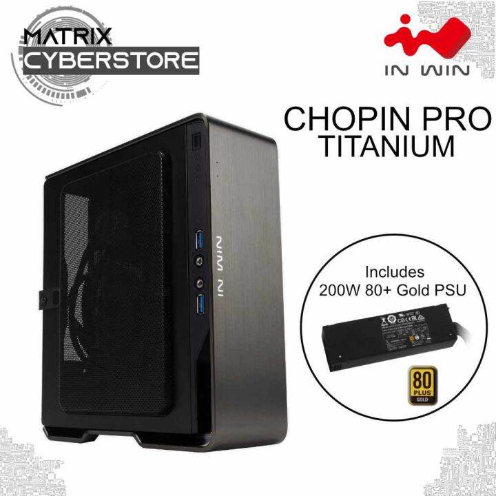 INWIN Chopin Pro Titanium Grey Mini-ITX Chassis with 200W 80+ Gold PSU ...