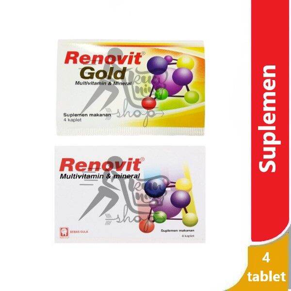 Renovit & Renovit Gold / 4 kaplet - suplementasi multivitamin untuk ...