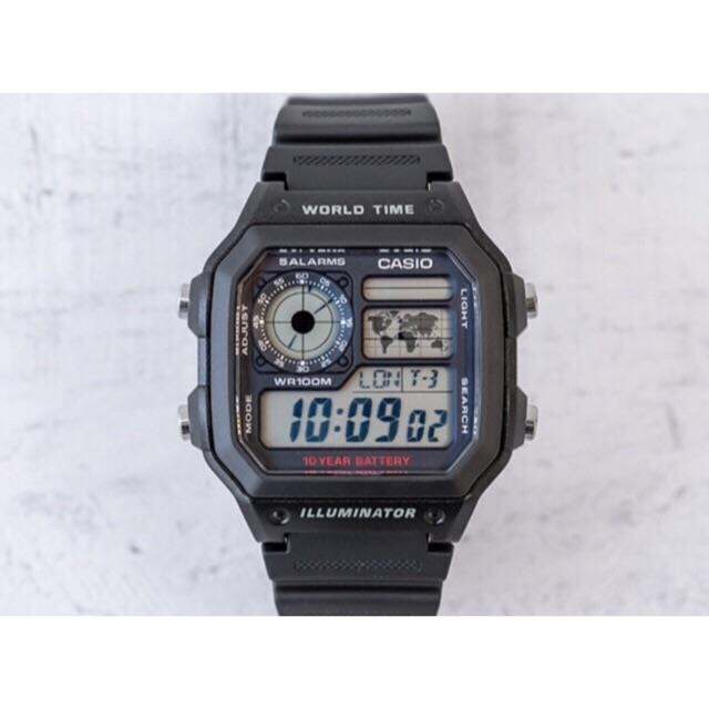 Casio AE-1200WH-1A Digital Quartz AE1200WH-1A Illuminator AE1200 Casio Royale | Lazada PH