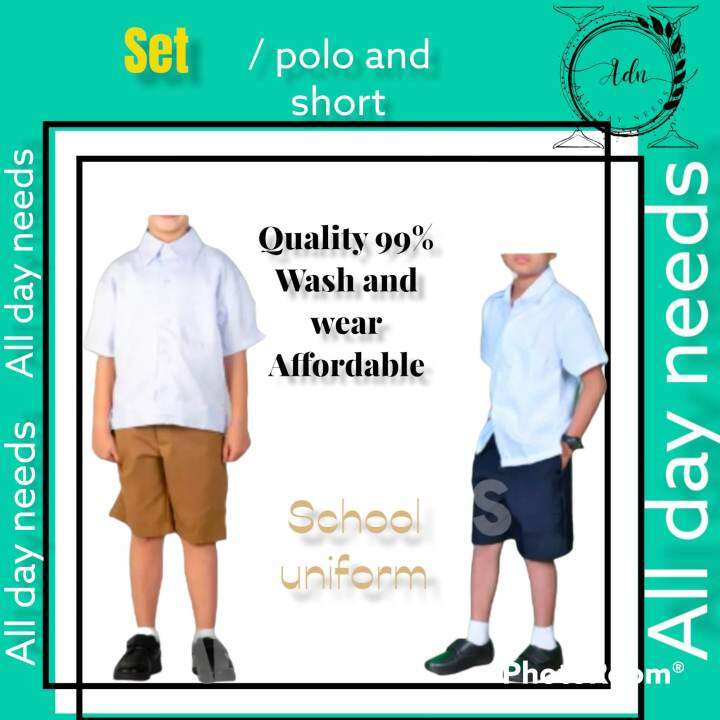 ADN' POLO AND SHORT//SCHOOL UNIFORM SET// DEPED SCHOOL UNIFORM TERNO ...