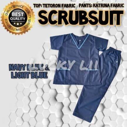 1Lii new design Scrub suit // Tetoron fabric (nblue and light blue ...