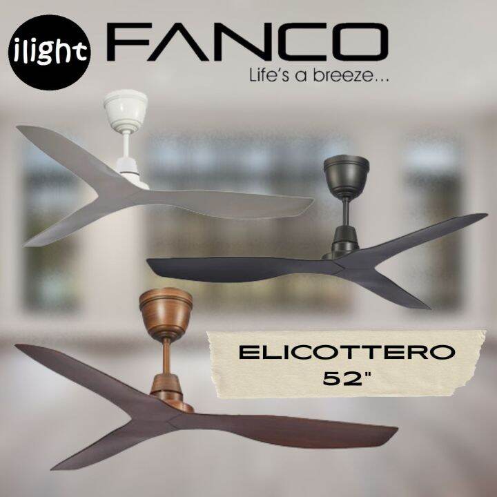 FANCO ELICOTTERO FAN - F159 WITH DC Motor AND 3 Blades 52 INCH Ceiling ...