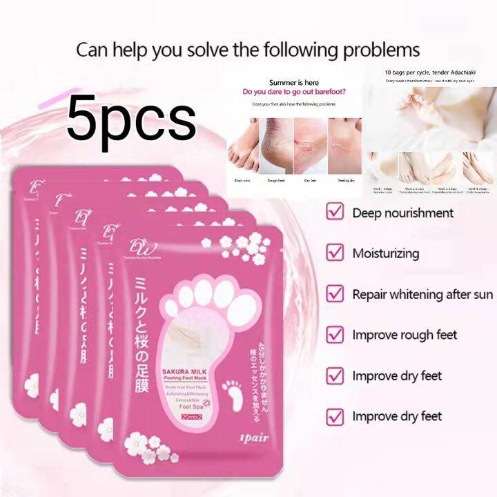 （5pcs）Sakura Milk Japan Foot Mask 40ml | Lazada PH