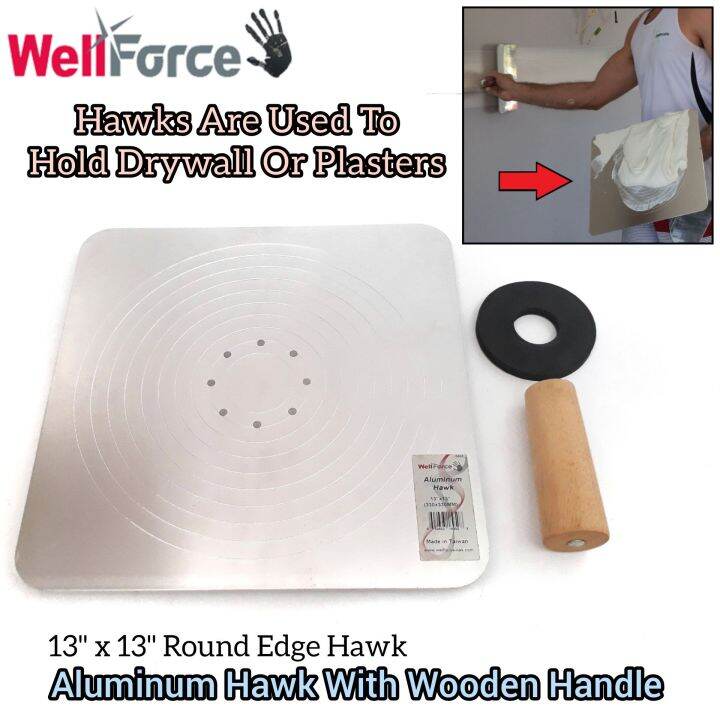 Wellforce Solid Aluminum Hawk 13" x 13" With Wooden Handle For ...