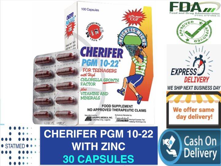 Cherifer Pgm 10 22 For Teenagers With Zinc Capsule 30 Caps Lazada Ph