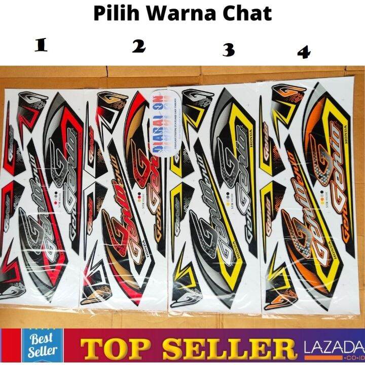 striping Sticker variasi motor Genio Honda stiker Genio All Generasi ...
