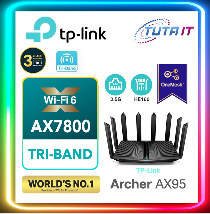TP-Link Archer AX95 AX7800 Tri-Band 8-Stream Wi-Fi 6 Router | Lazada