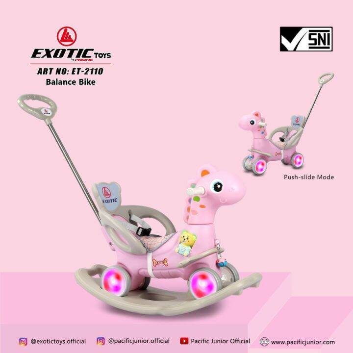 Mainan Kuda Goyang Rocking Horse Ride on Exotic ET 2110 - Merah Muda ...