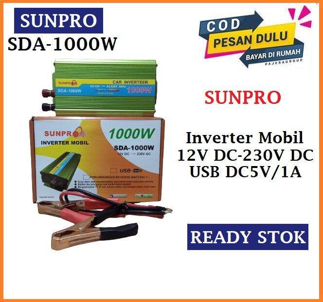 PowerInverter Sunpro SDA-1000w Inverter Mobil 1000w 12v-24vMultifungsi ...