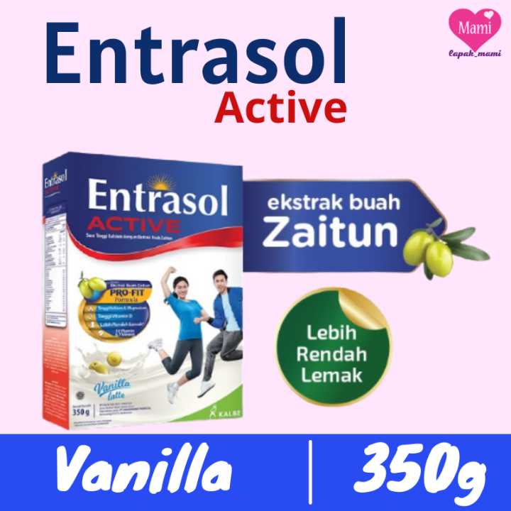 Entrasol Active Vanilla 350g Susu Tinggi Kalsium dan Vitamin D untuk ...