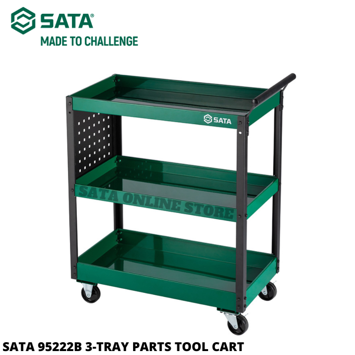 SATA 95222B 3-TRAY PARTS TOOL CART / TOOLS TROLLEY / 3 LAYER TROLLEY ...