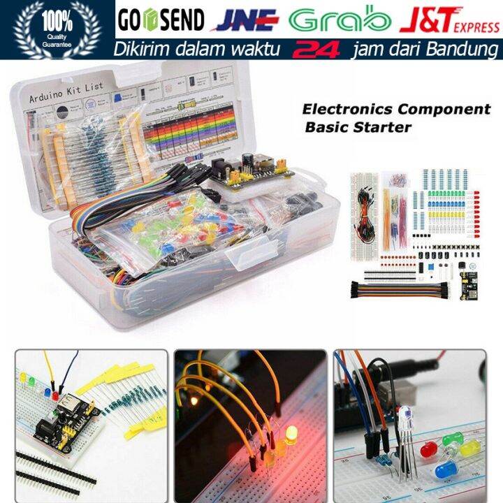 Starter Kit Komponen Elektronik Uno R3 Arduino R3 DIY Dengan Kotak Untuk Pemula Belajar ...