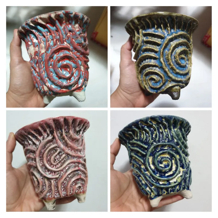 A Seat Studio - A Seat Pots - Artisan Pots from Thailand *Swirl Design ...