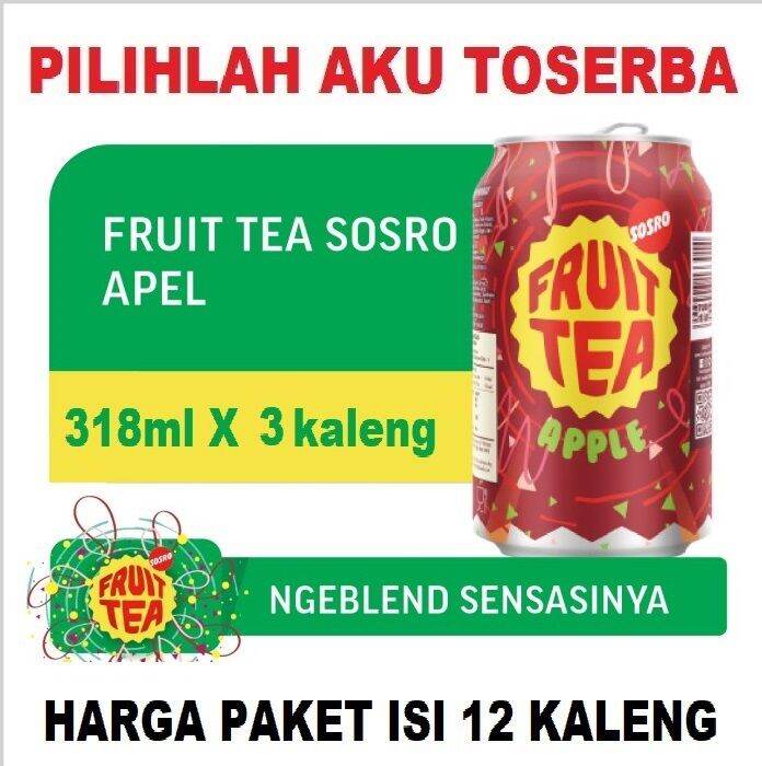 Fruit Tea Sosro APEL KALENG 318 ml - ( HARGA 3 KALENG ) | Lazada Indonesia