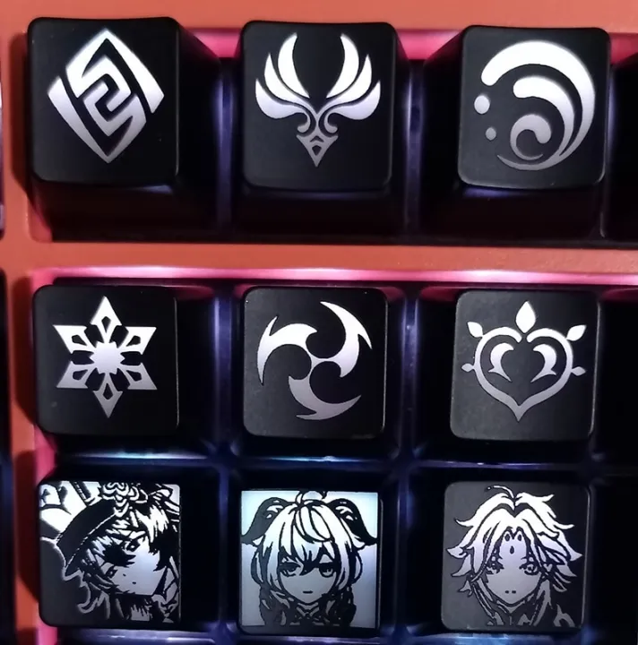 1PCS OME Genshin Impact Light-Transmitting Keycap Game Character Vision ...