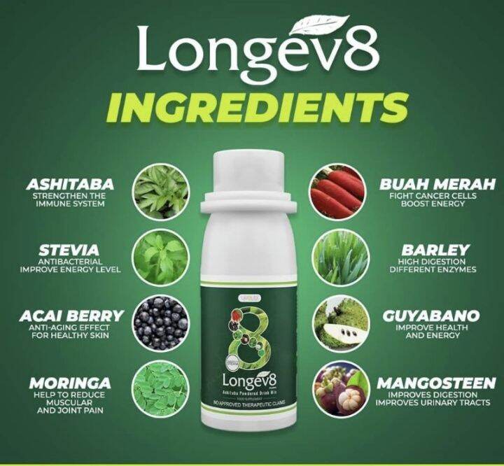 Longev8 powdered drink mix (1 bottle) | Lazada PH
