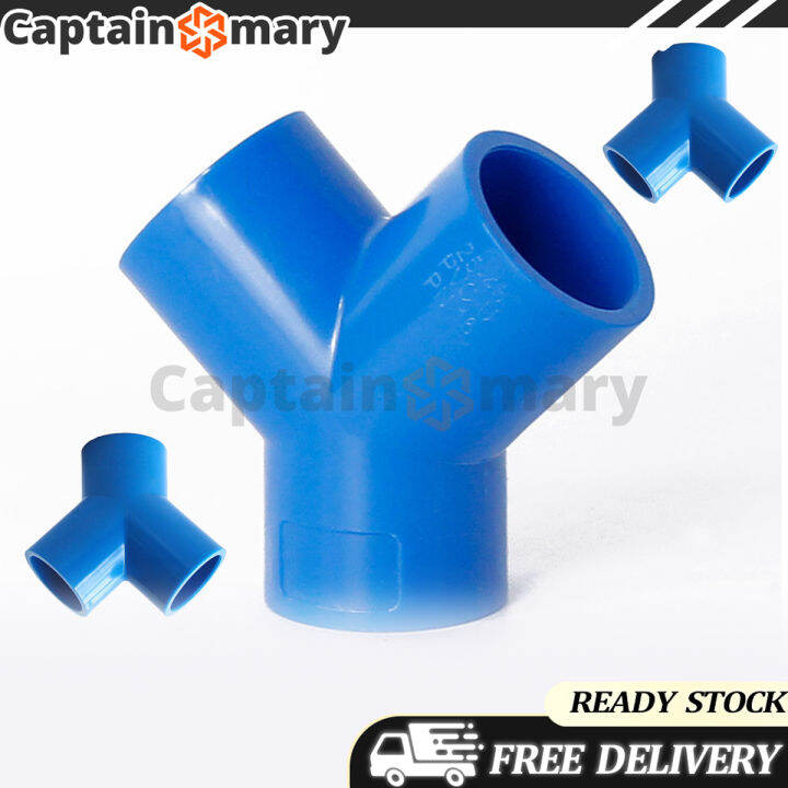 PVC Blue Fittings Y Tee Water Pipe 1/2inch To 1inch | Lazada PH