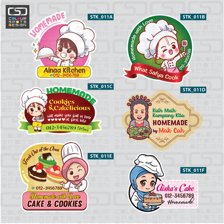 Sticker / Homemade Sticker / Chef / Kitchen / Produk Homemade / Cake ...