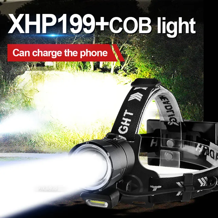 XHP199 Most Powerful LED Headlamp 18650 USB Head Flashlight XHP90 ...