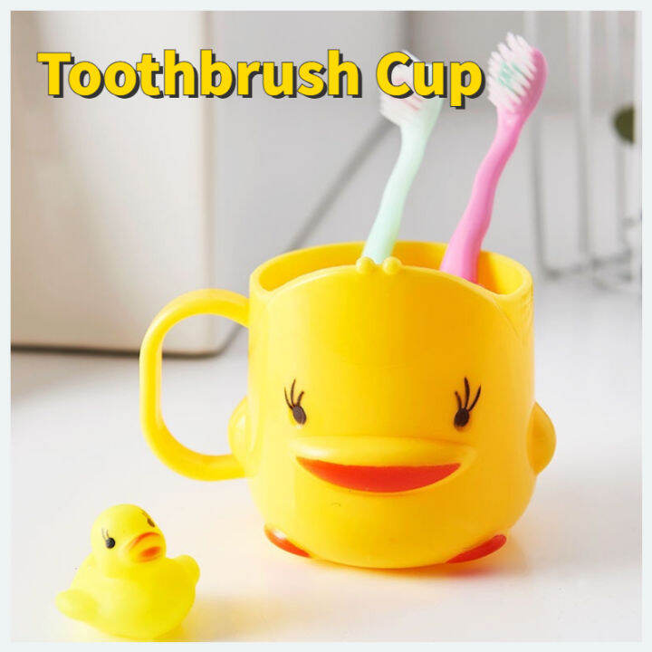 Kid Yellow Duck Cartoon Toothbrush and Toothpast Holder for Children's ...