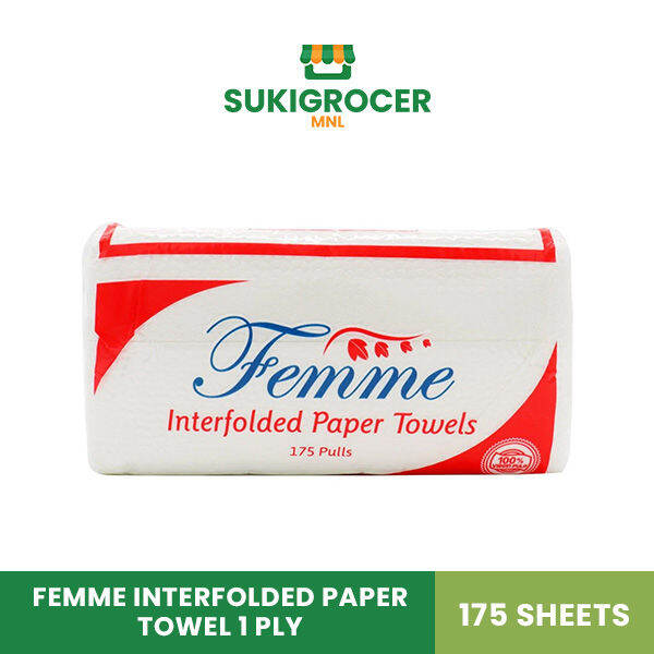 Femme Interfolded Paper Towel 1 Ply 175 Sheets | Lazada PH