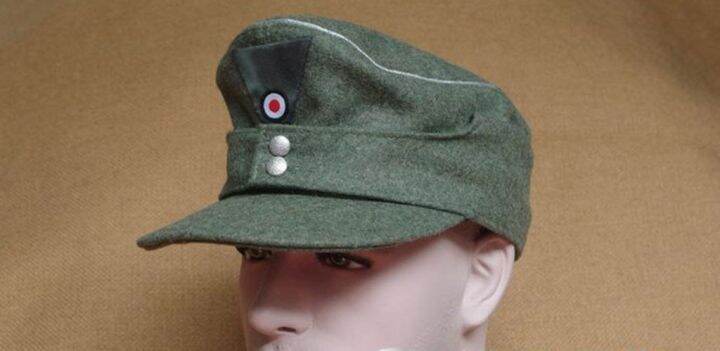 WWII WW2 GERMAN Wehrmacht OFFICER M43 PANZER GRAY-GREEN WOOL FIELD CAP ...