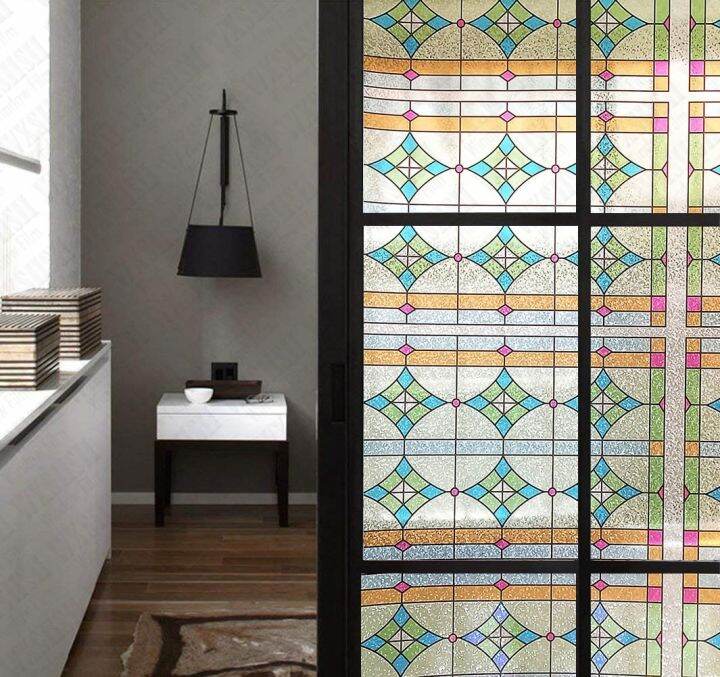 3/5M Decorative Window Film Stained Glass Stickers Removable Window ...