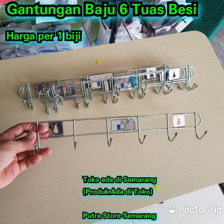 Gantungan baju 6 kait besi cantolan baju besi 6 tuas | Lazada Indonesia