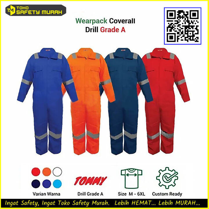 Wearpack Terusan Safety Tommy Coverall Wearpak Safety Baju Kerja Proyek ...